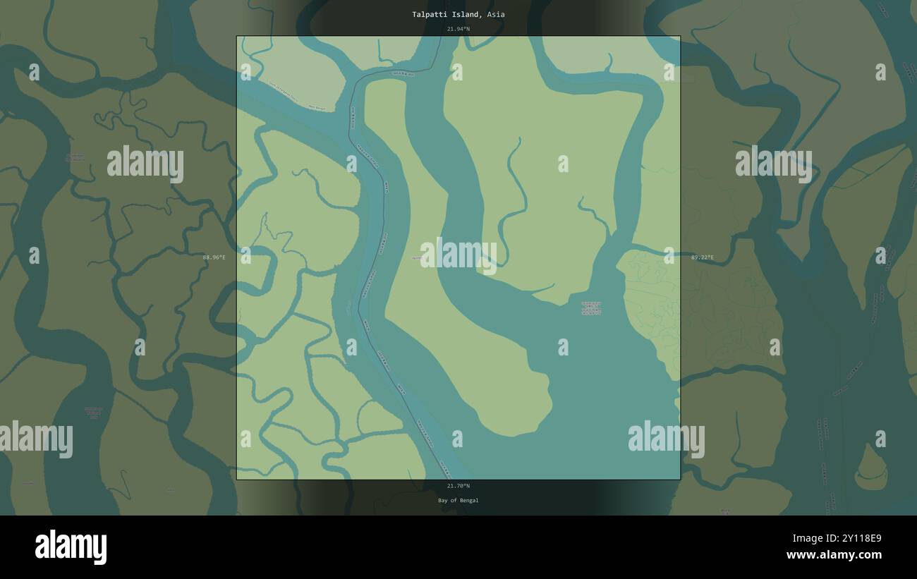 Talpatti Island in the Bay of Bengal, belonging to Bangladesh ...