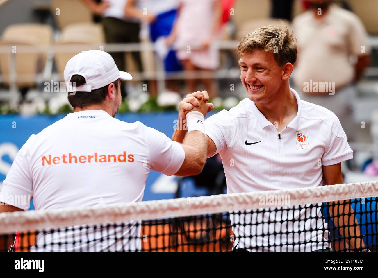 Paris, Sept. 4, 2024, Paralympics wheelchair tennis event. Sam Schroder ...