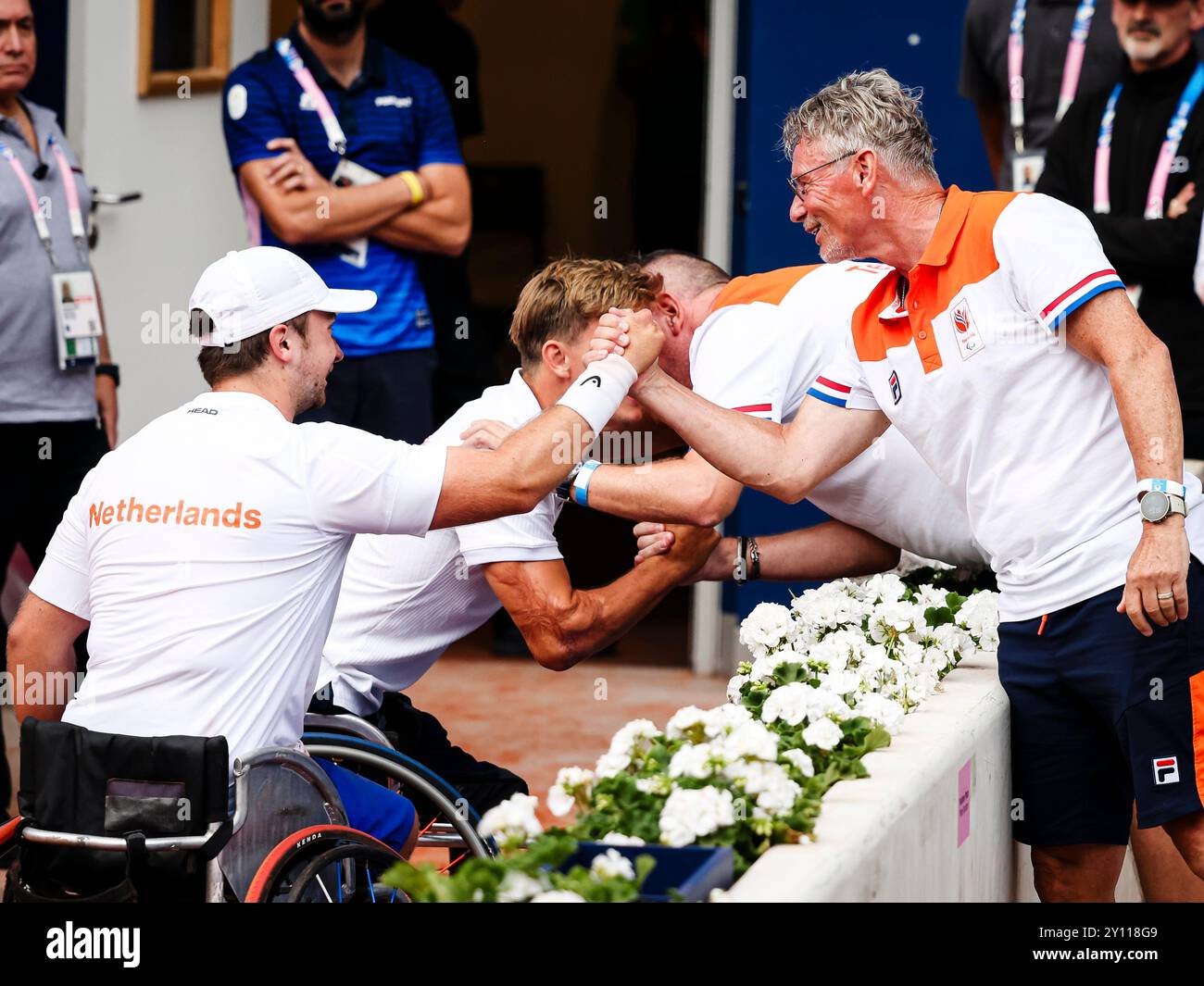 Paris, Sept. 4, 2024, Paralympics wheelchair tennis event. Sam Schroder ...