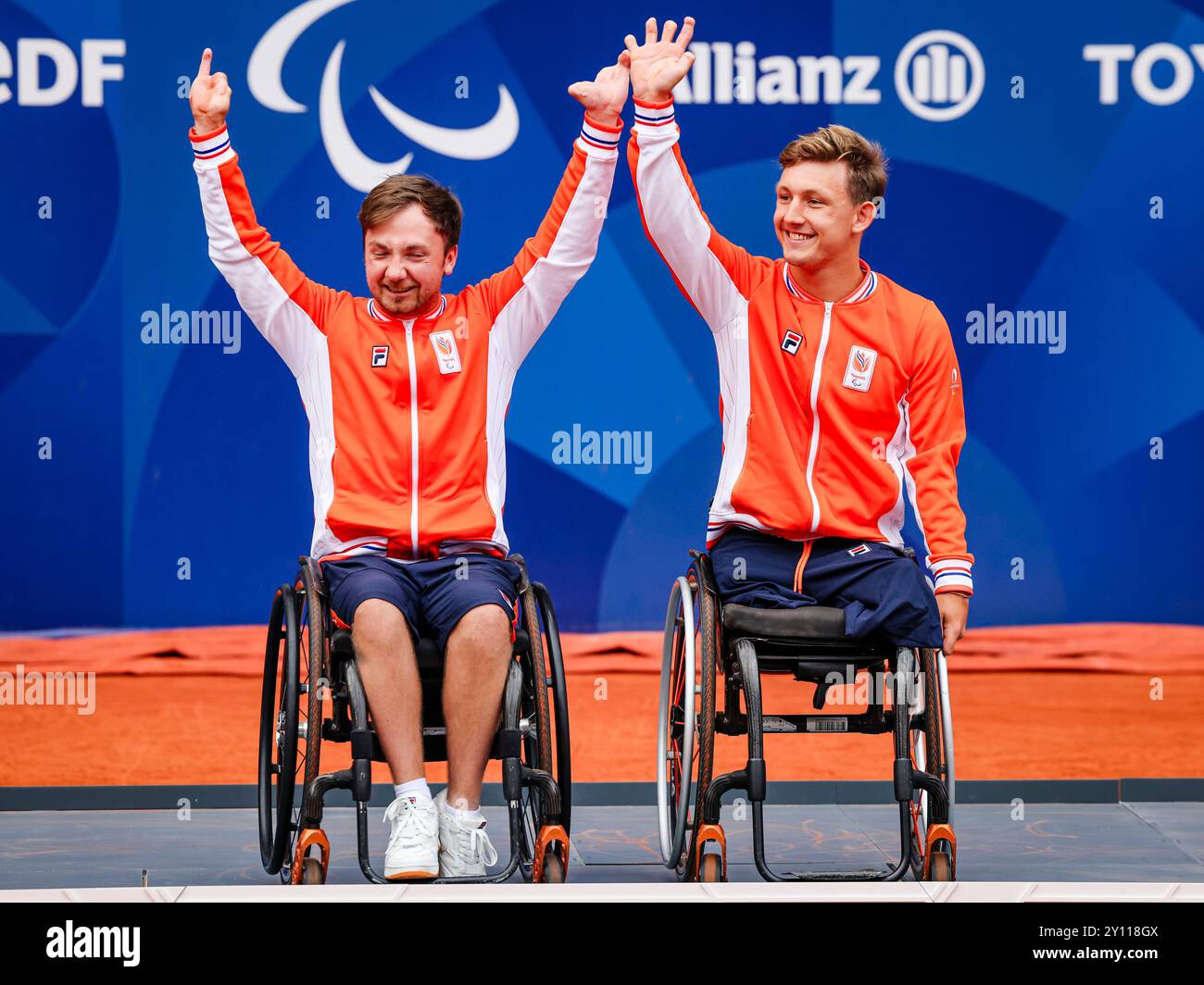 Paris, Sept. 4, 2024, Paralympics wheelchair tennis event. Sam Schroder ...