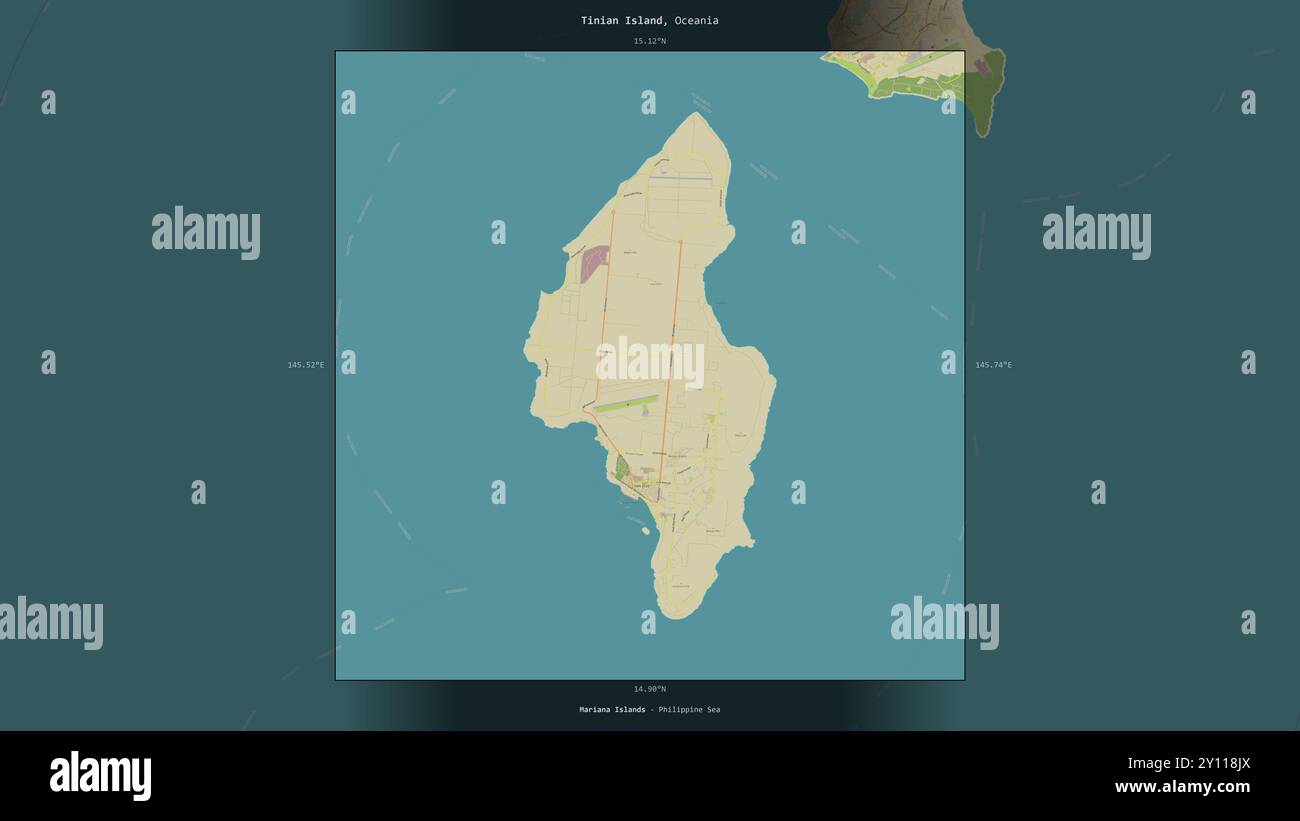 Tinian Island in the Philippine Sea, belonging to United States ...