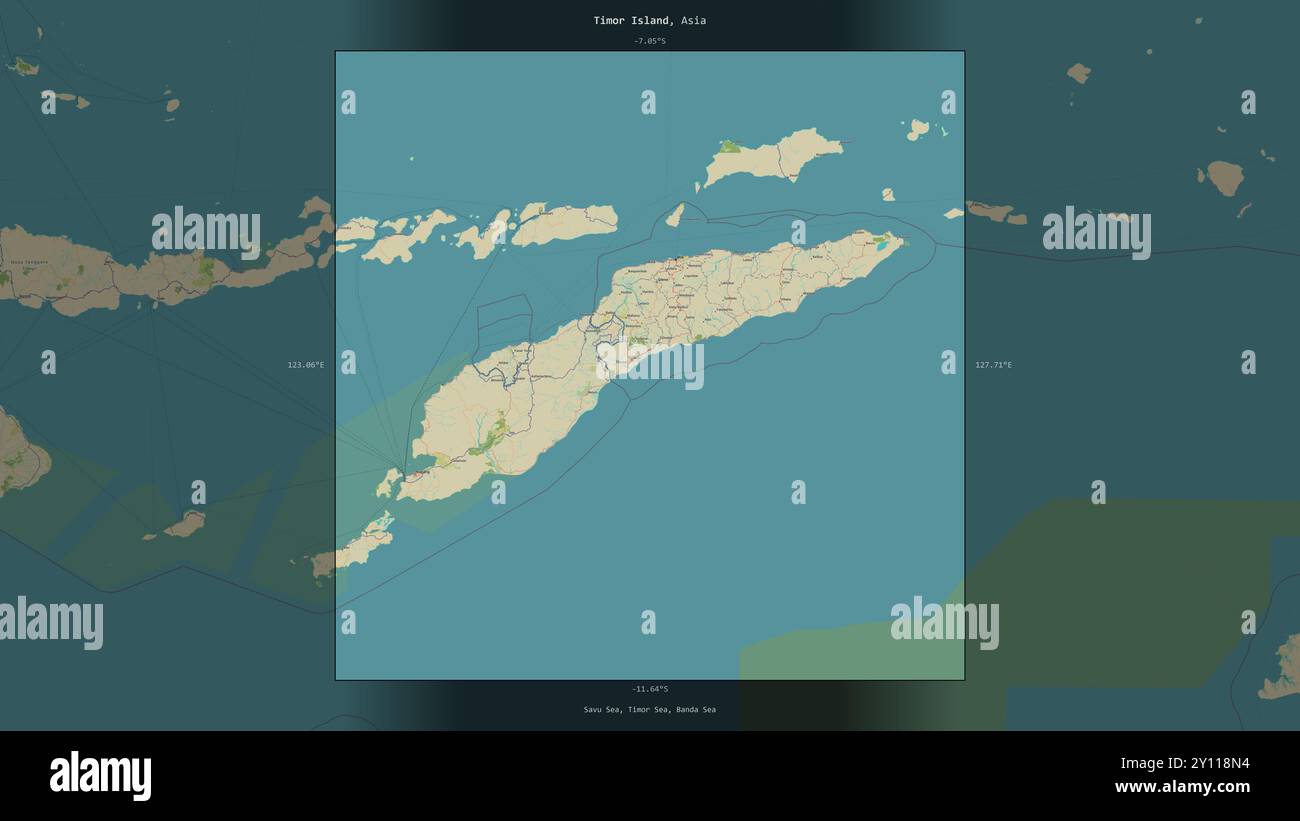 Timor Island in the Savu Sea, shared between: East Timor, Indonesia ...