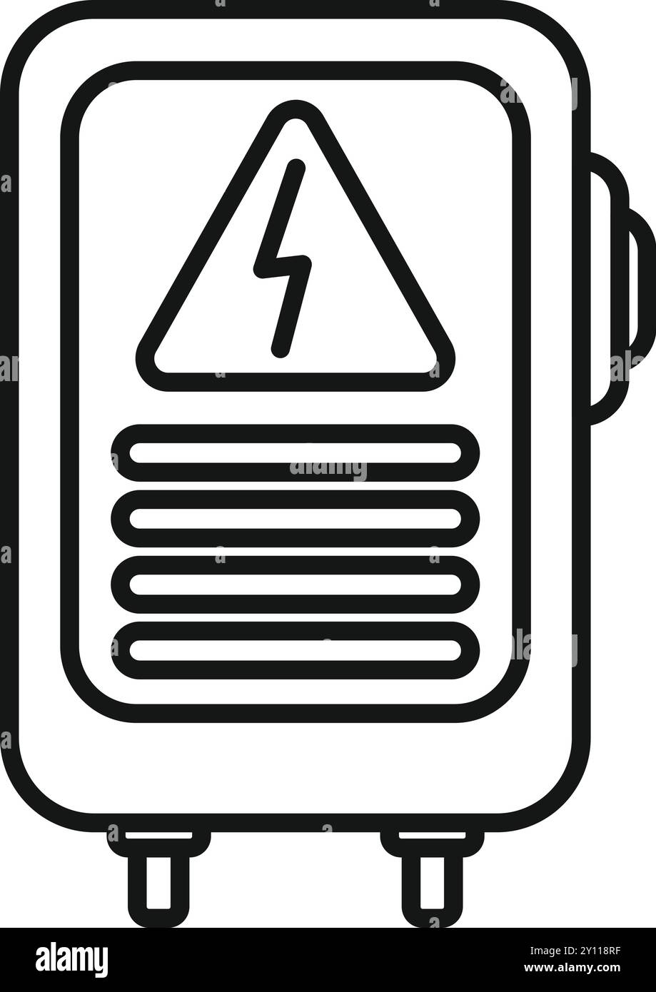 Electric fuse box showing high voltage connectors icon outline vector ...