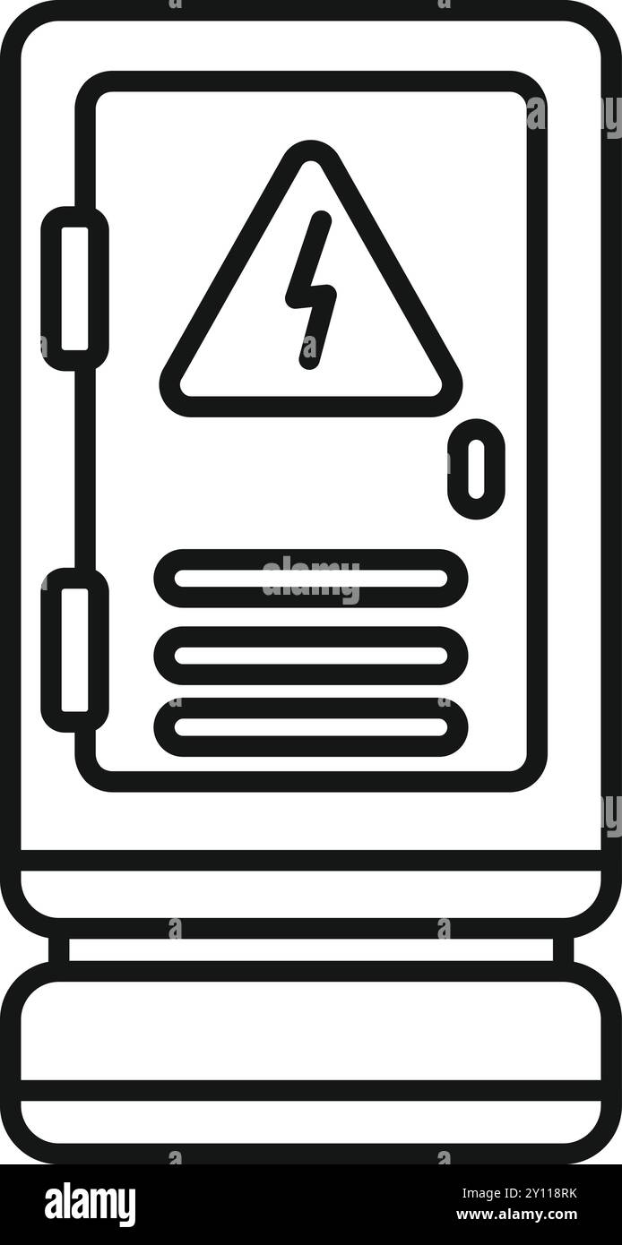 This line drawing is showing an electric breaker box with a high ...