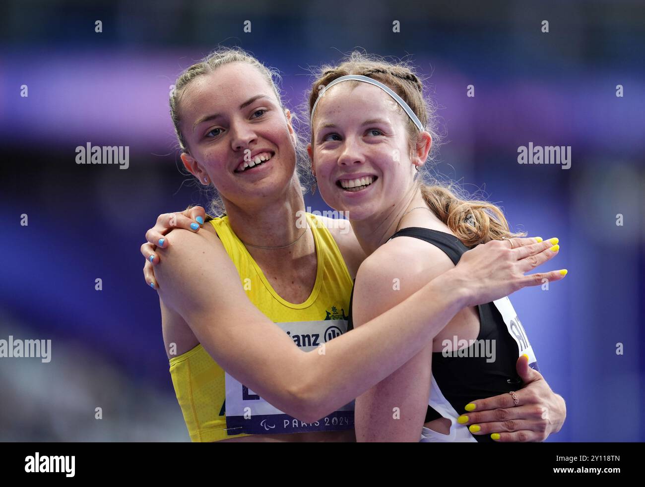 New Zealand’s Danielle Aitchison and Australia’s Mali Lovell after the ...