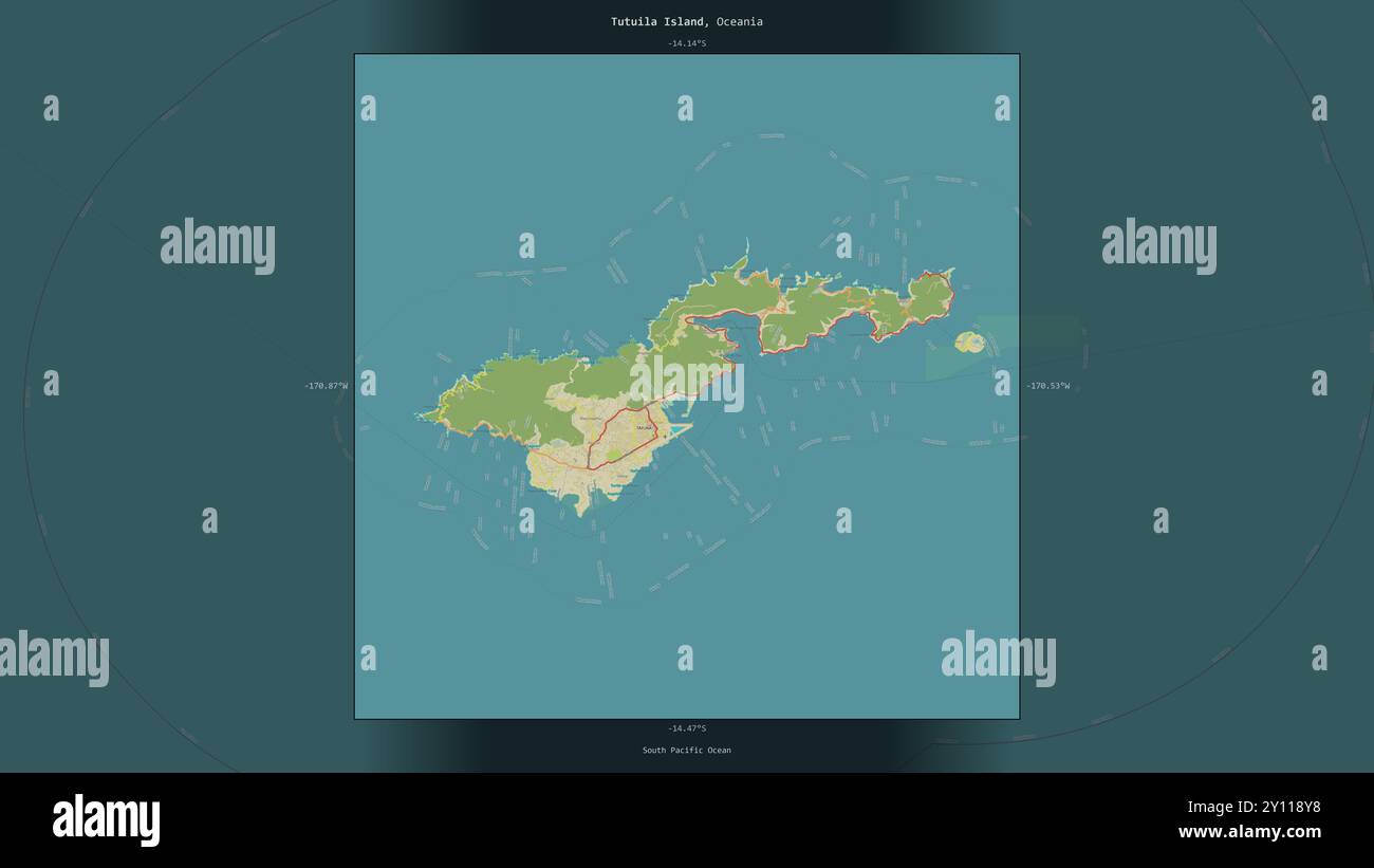 Tutuila Island in the South Pacific Ocean, belonging to United States ...