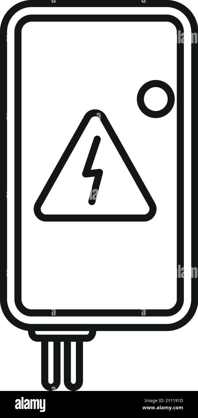 Simple line icon representing an electricity meter, indicating the ...