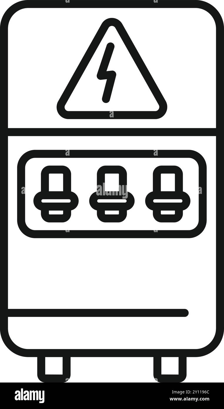 Simple vector showing an electric fuse box with a high voltage sign, perfect for projects ...
