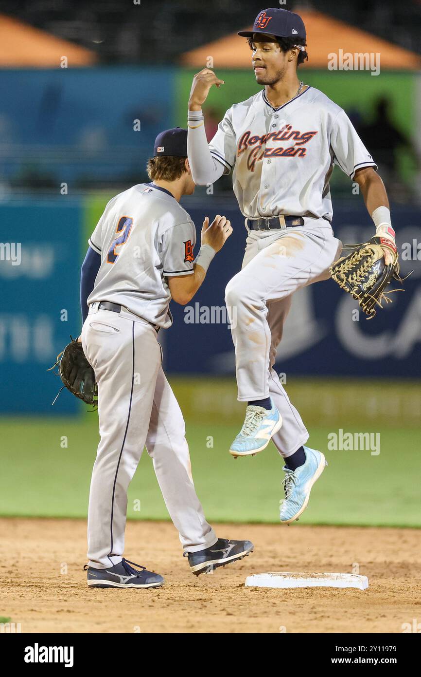 Greensboro, NC: Handshakes for the winners as Bowling Green Hot Rods ...