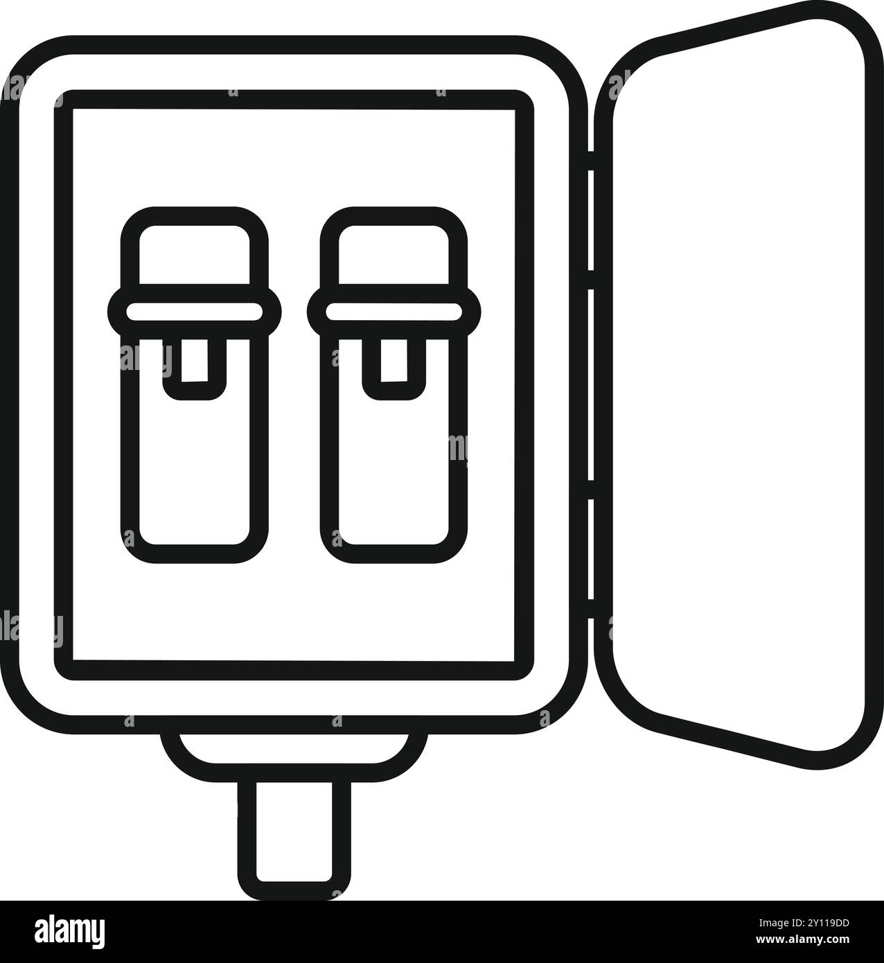 Open electric outdoor cabinet icon, outline style Stock Vector Image ...