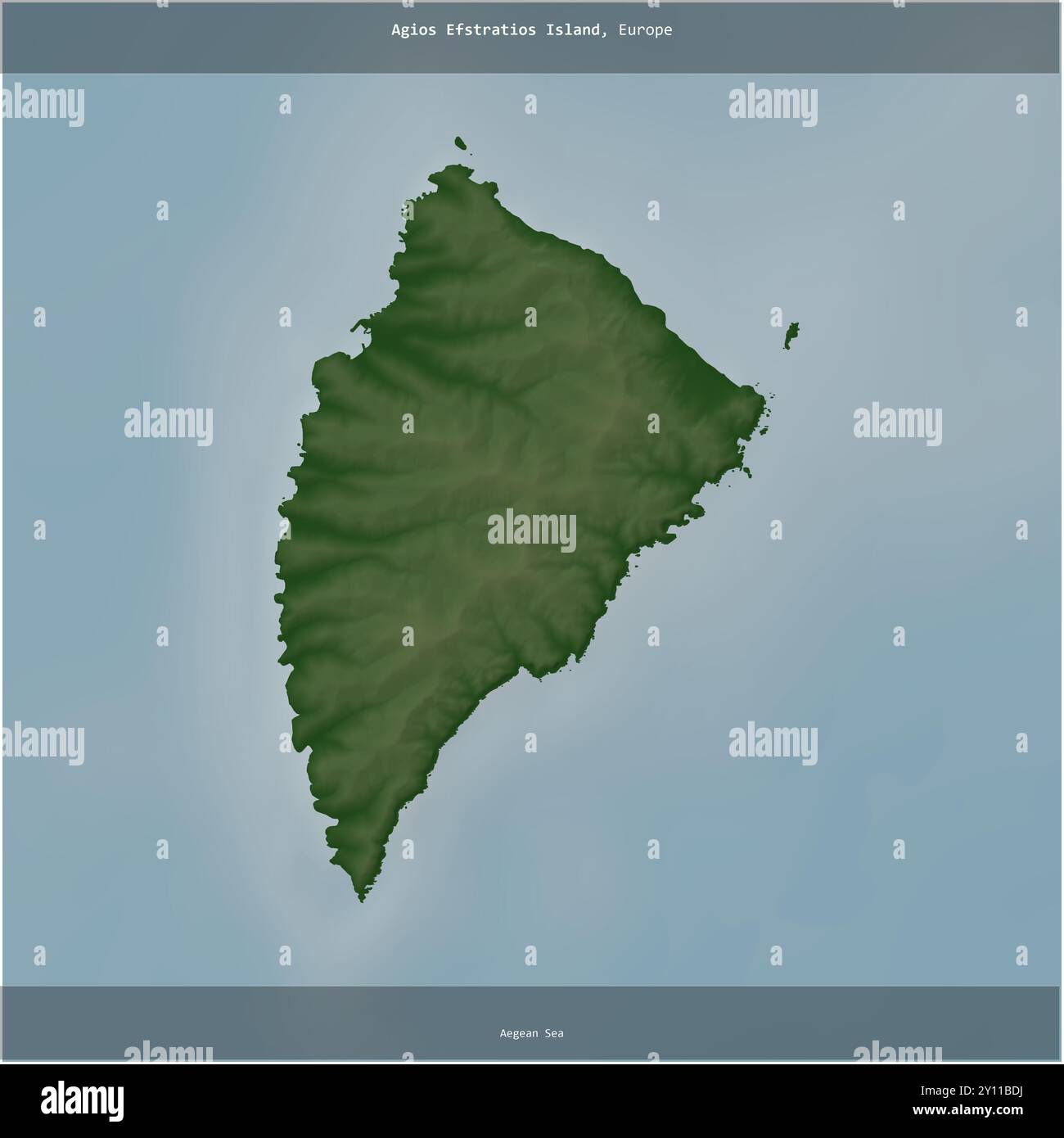 Agios Efstratios Island in the Aegean Sea, belonging to Greece, cropped ...