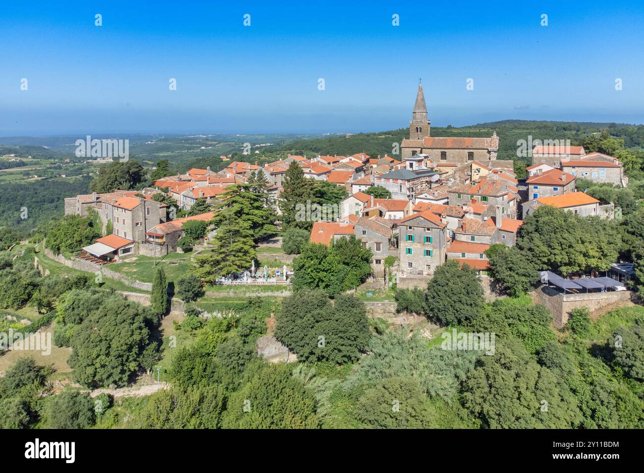 Aerial view of Groznjan / Grisignana, central Istria, Croatia Stock ...