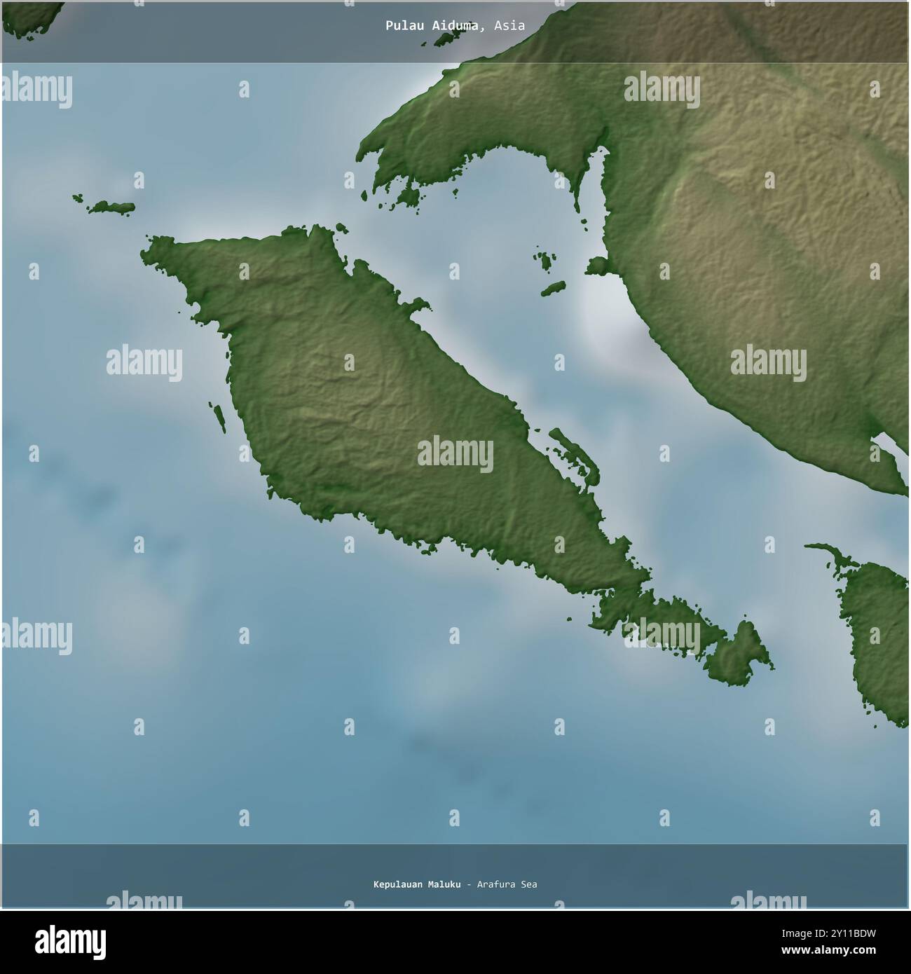 Pulau Aiduma in the Arafura Sea, belonging to Indonesia, cropped to ...