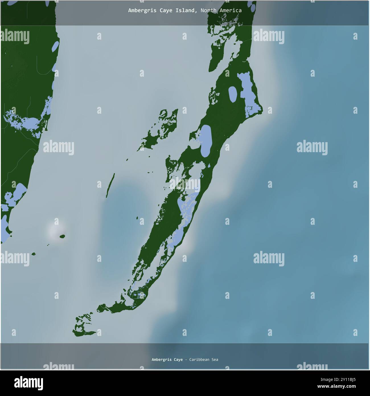 Ambergris Caye Island in the Caribbean Sea, belonging to Belize ...