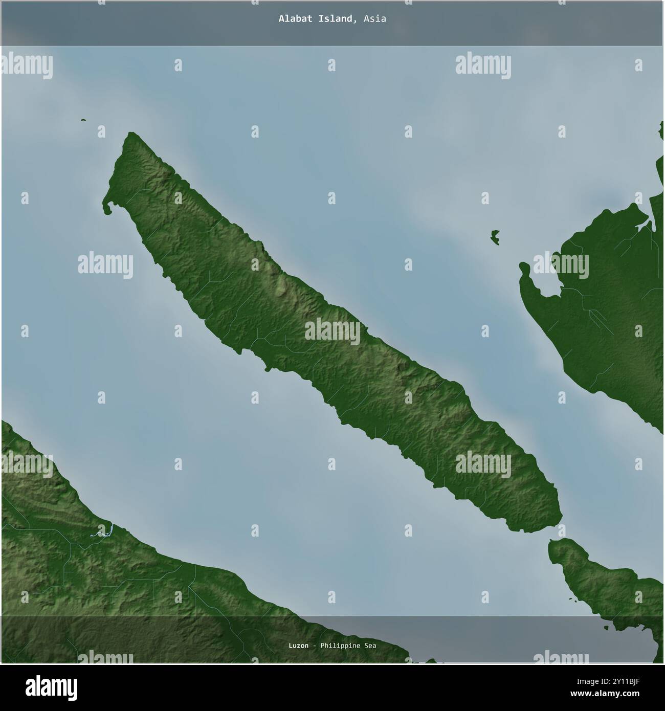 Alabat Island in the Philippine Sea, belonging to Philippines, cropped ...