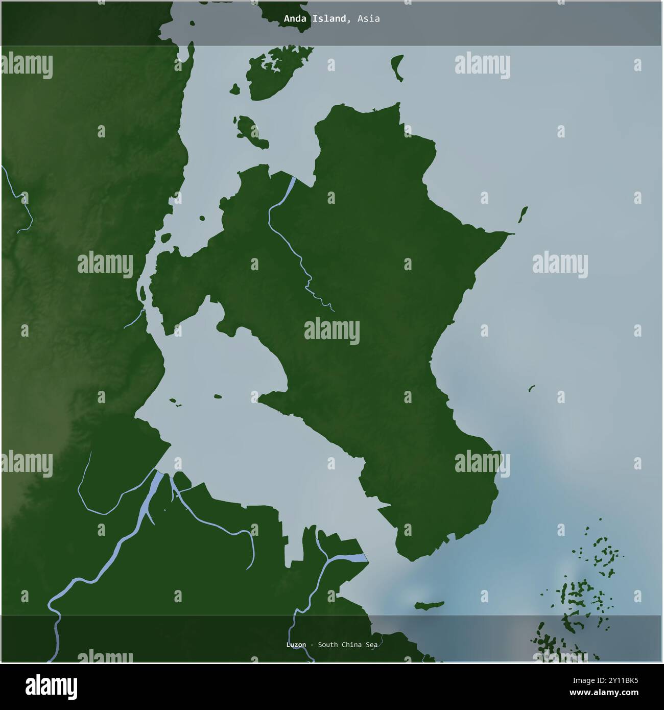 Anda Island in the South China Sea, belonging to Philippines, cropped ...