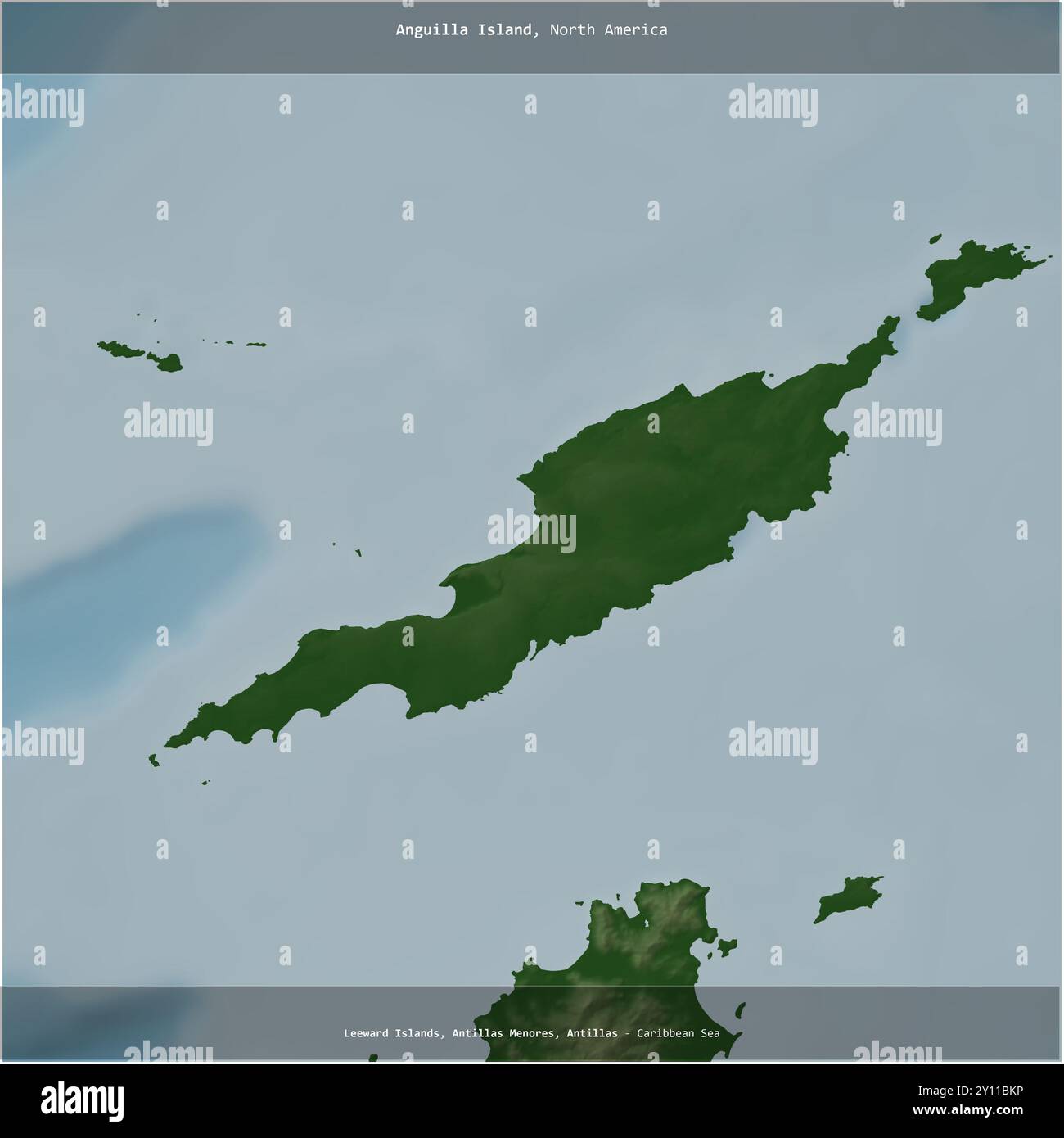 Anguilla Island in the Caribbean Sea, belonging to Anguilla, cropped to ...