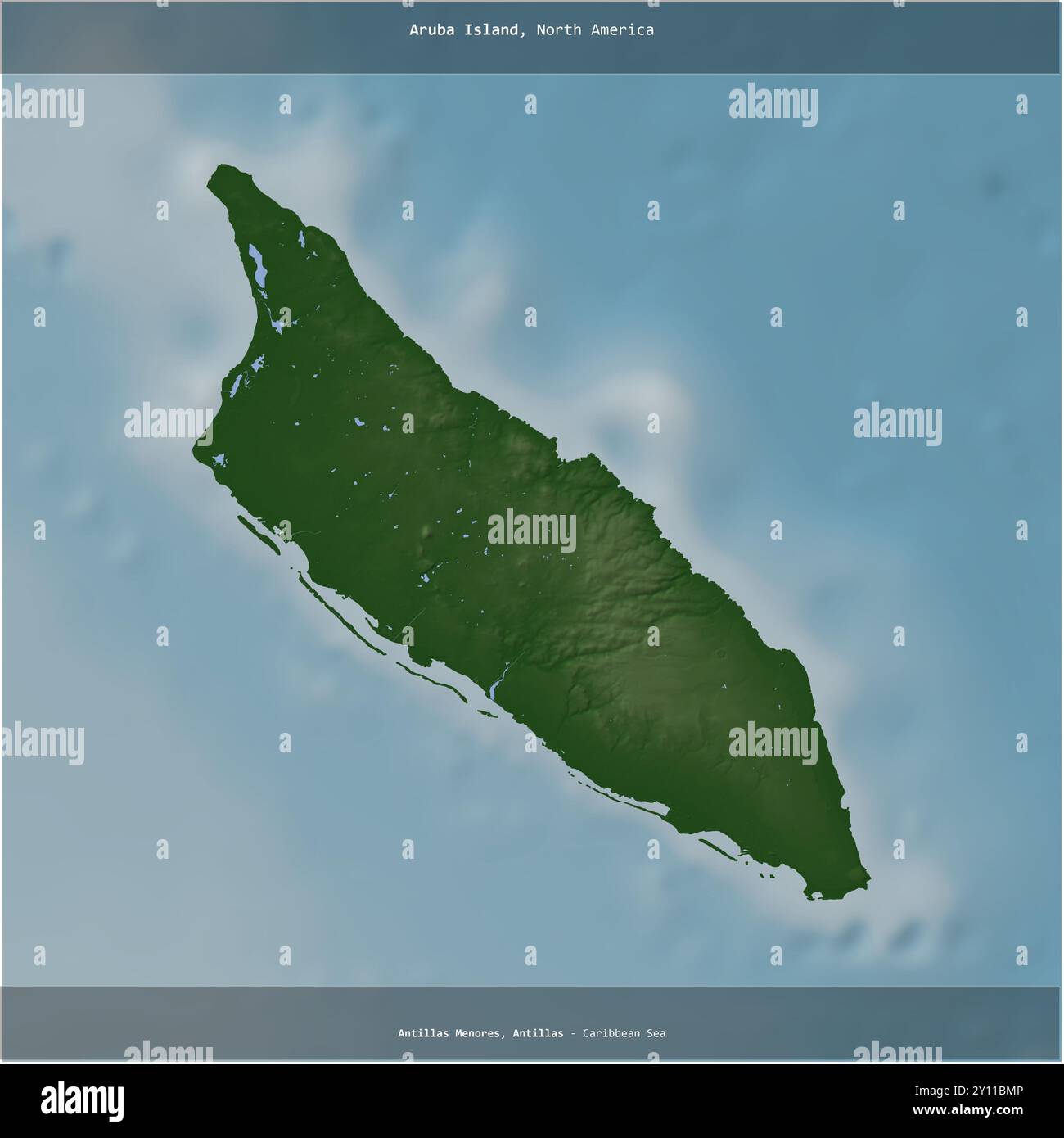 Aruba Island in the Caribbean Sea, belonging to Netherlands, cropped to ...