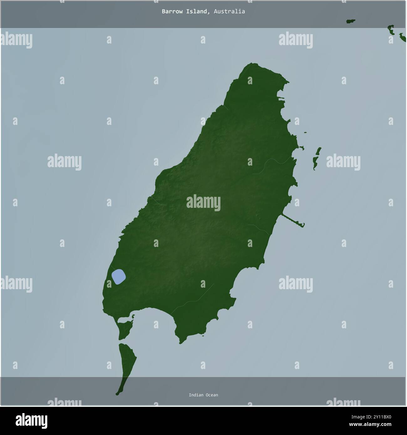Barrow Island in the Indian Ocean, belonging to Australia, cropped to ...