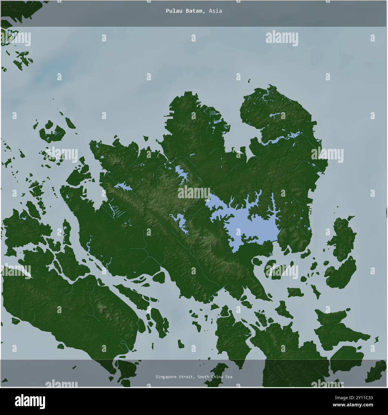 Pulau Batam in the South China Sea, belonging to Indonesia, cropped to ...