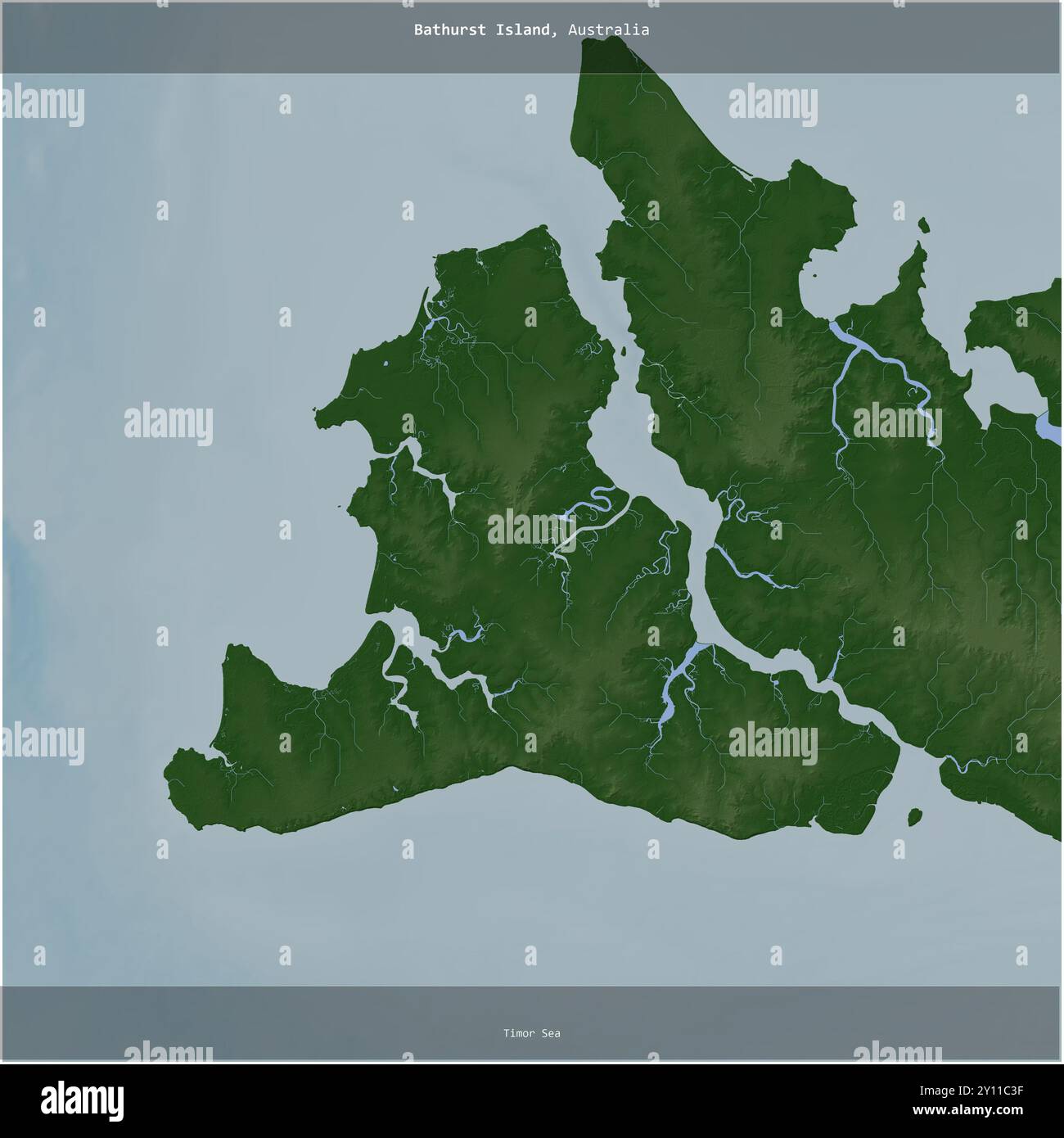 Bathurst Island in the Timor Sea, belonging to Australia, cropped to ...