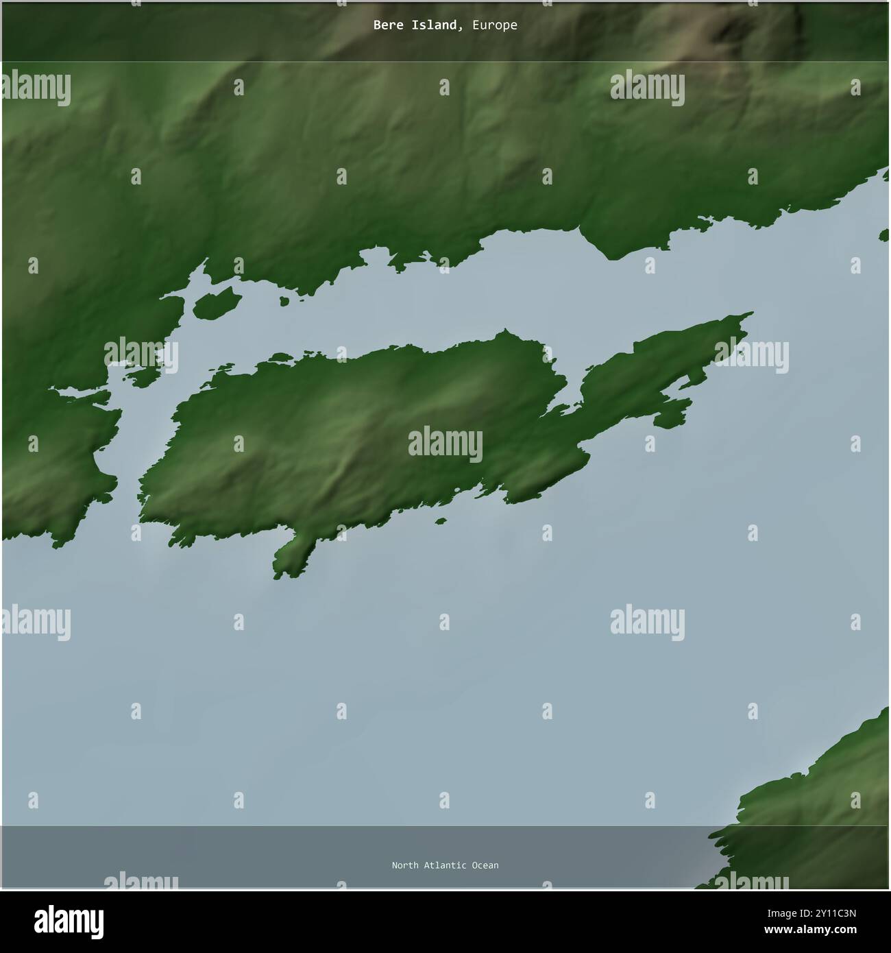 Bere Island in the North Atlantic Ocean, belonging to Ireland, cropped ...
