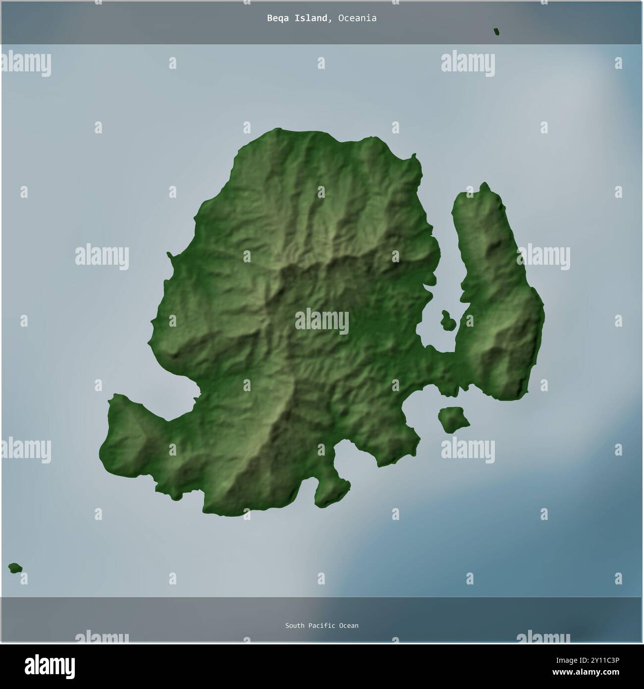 Beqa Island in the South Pacific Ocean, belonging to Fiji, cropped to ...