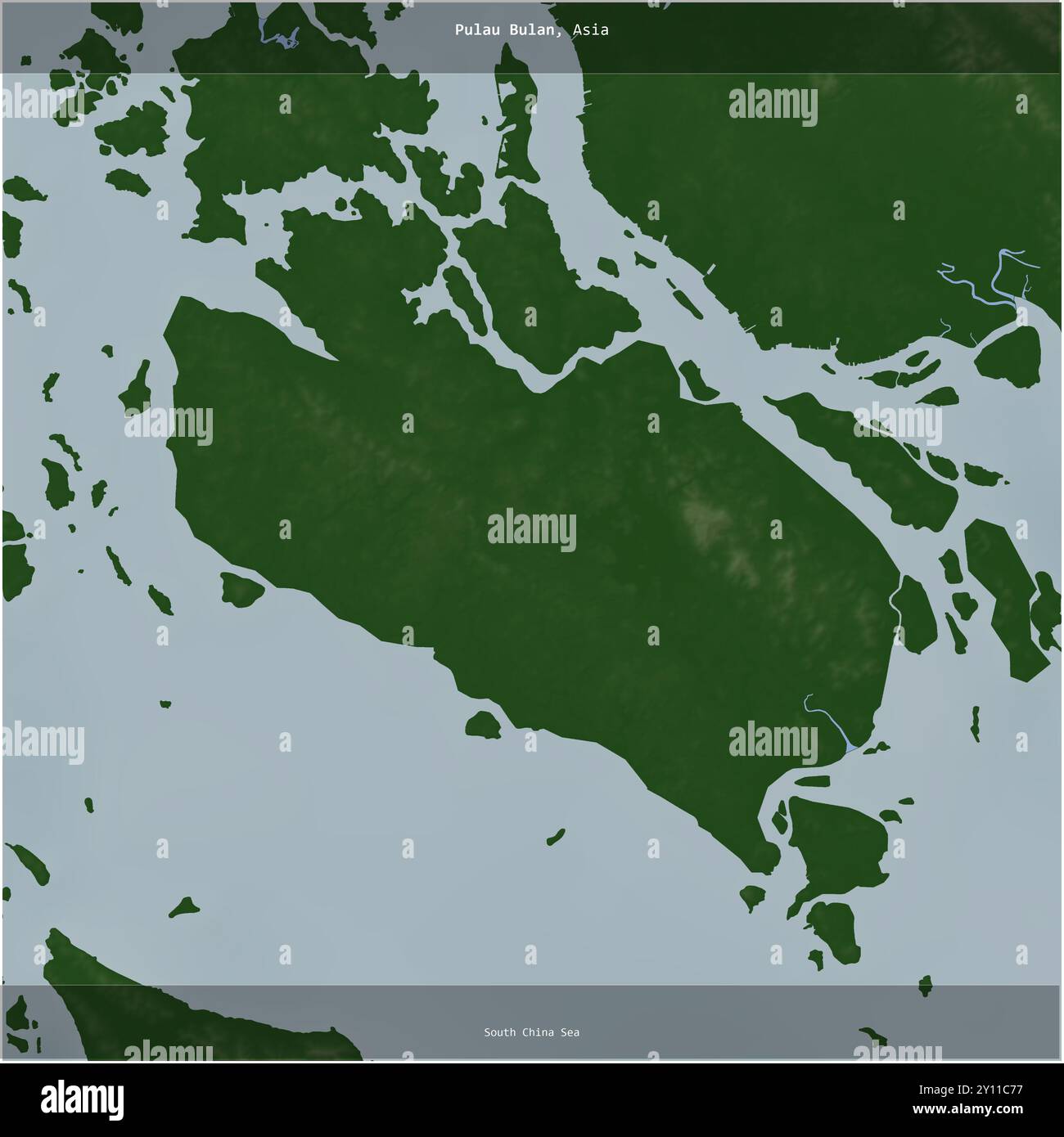 Pulau Bulan in the South China Sea, belonging to Indonesia, cropped to ...