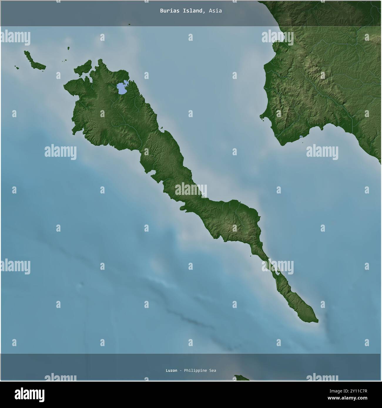 Burias Island in the Philippine Sea, belonging to Philippines, cropped ...