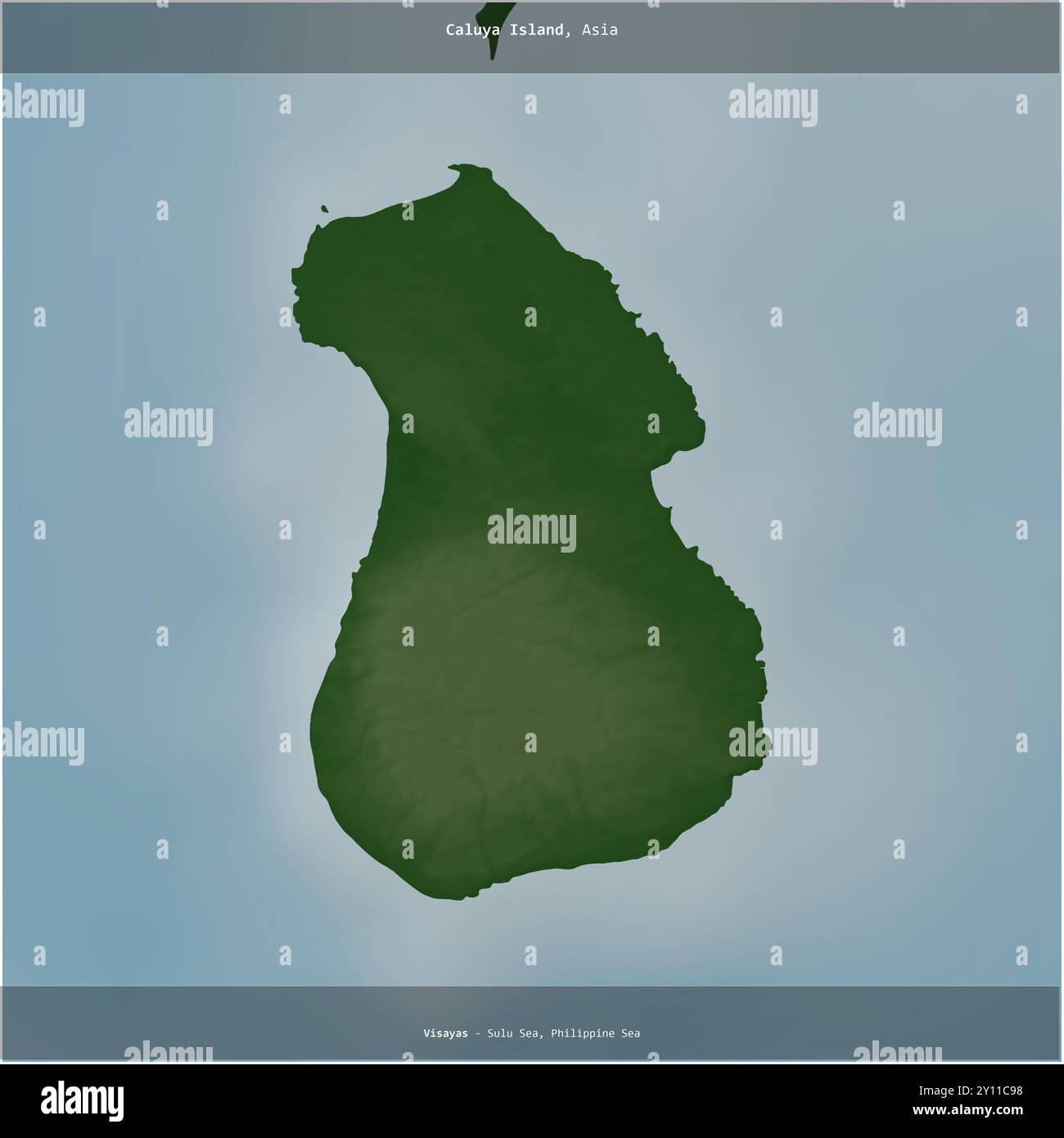 Caluya Island in the Sulu Sea, belonging to Philippines, cropped to ...