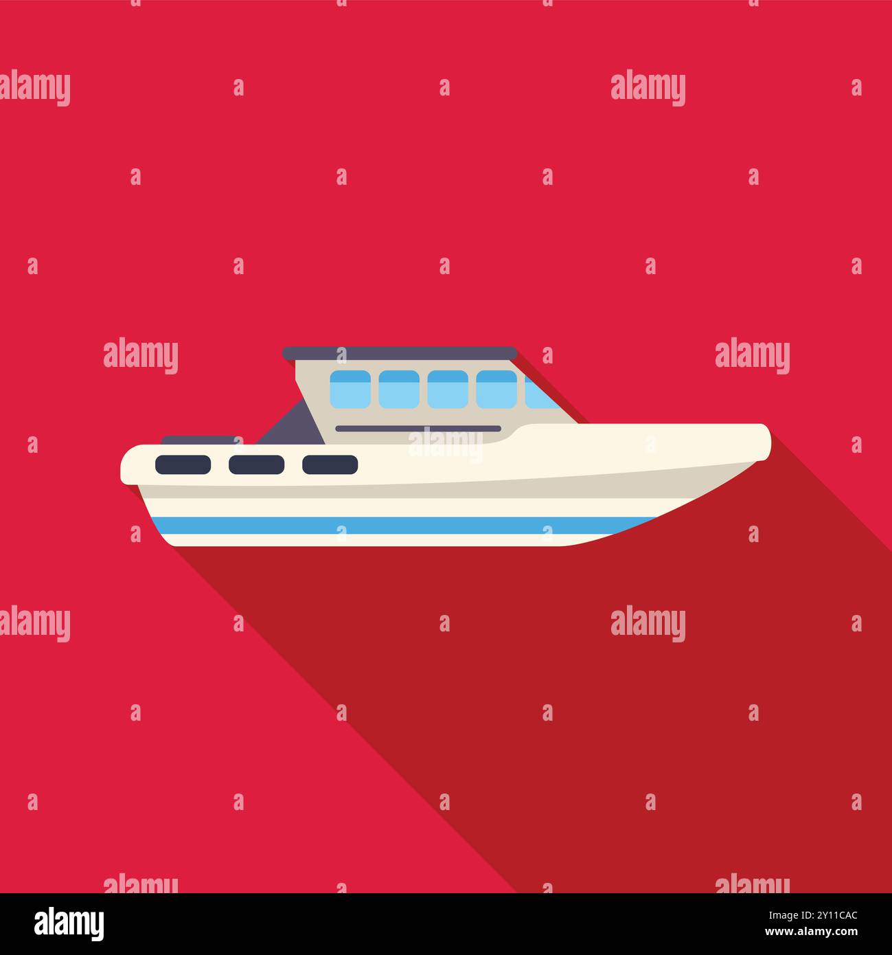 Minimalist illustration featuring a white pleasure boat sailing ...