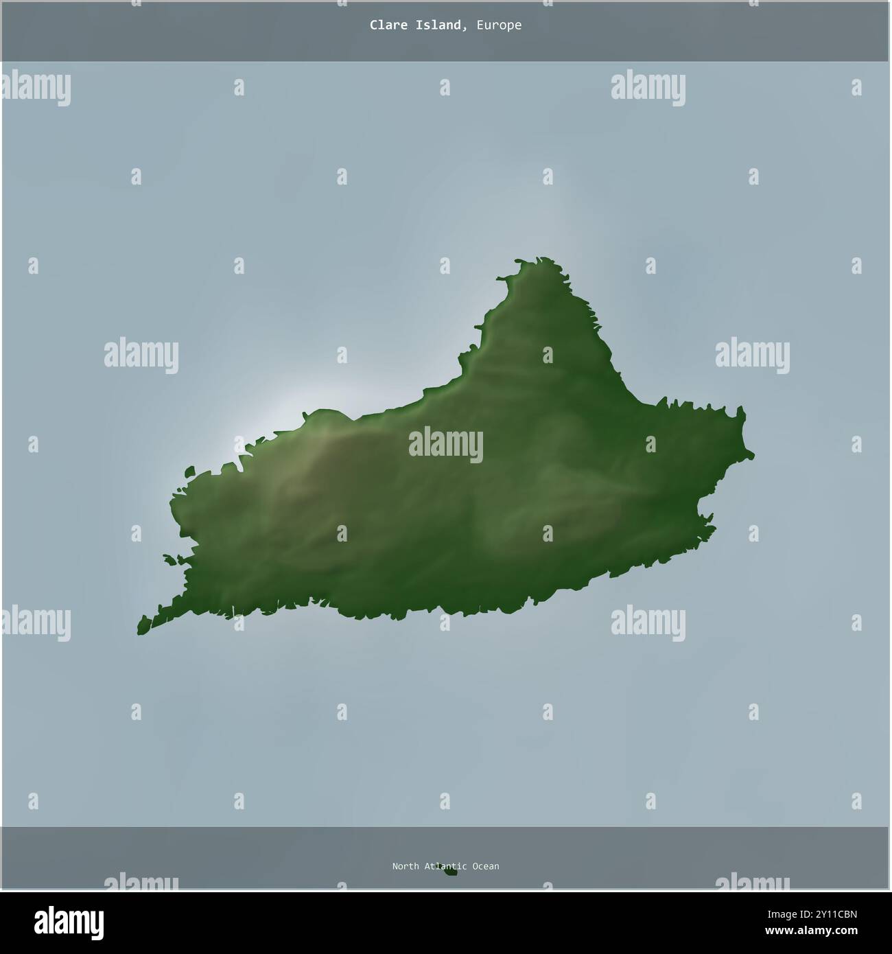 Clare Island in the North Atlantic Ocean, belonging to Ireland, cropped ...