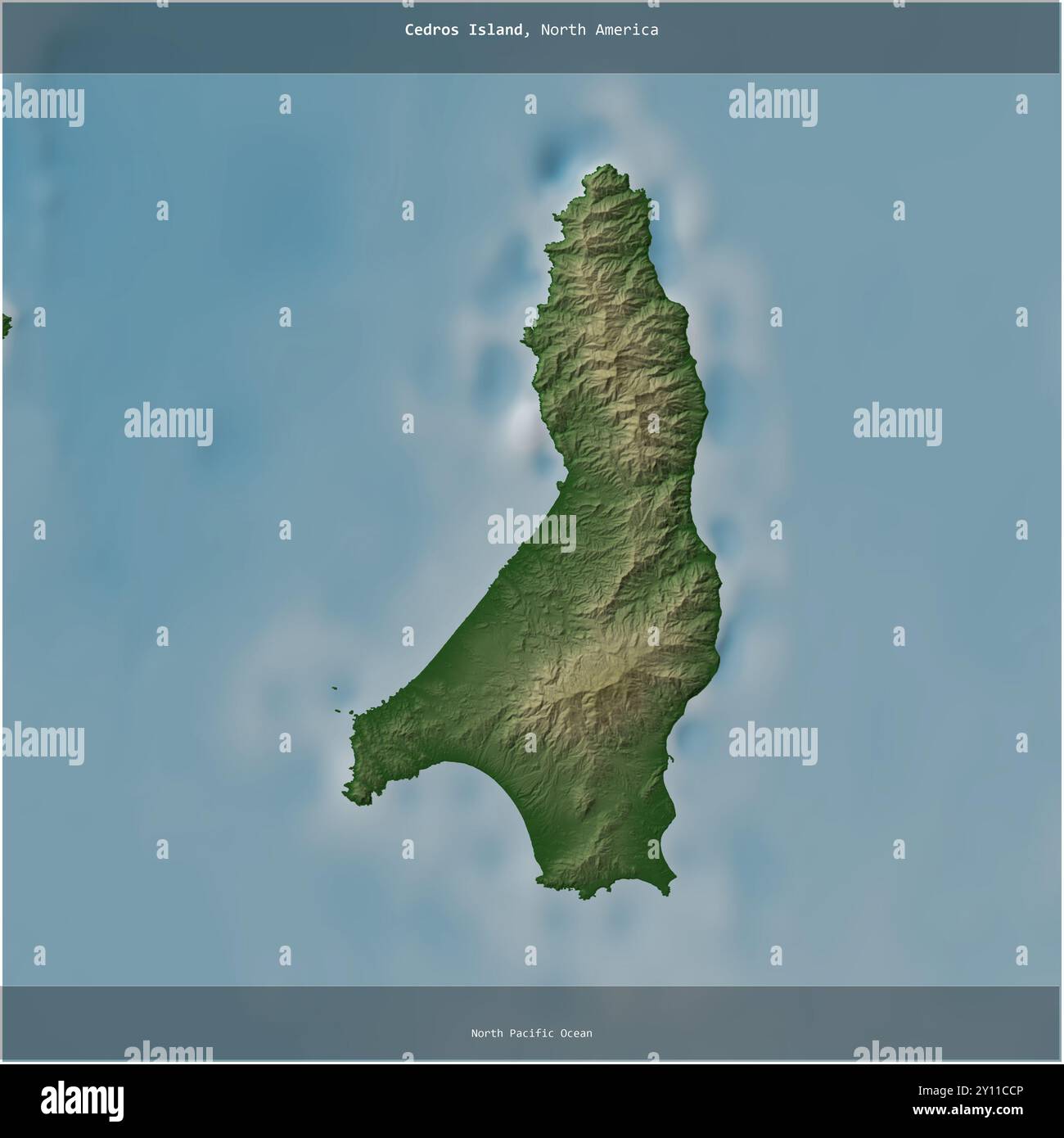 Cedros Island in the North Pacific Ocean, belonging to Mexico, cropped ...