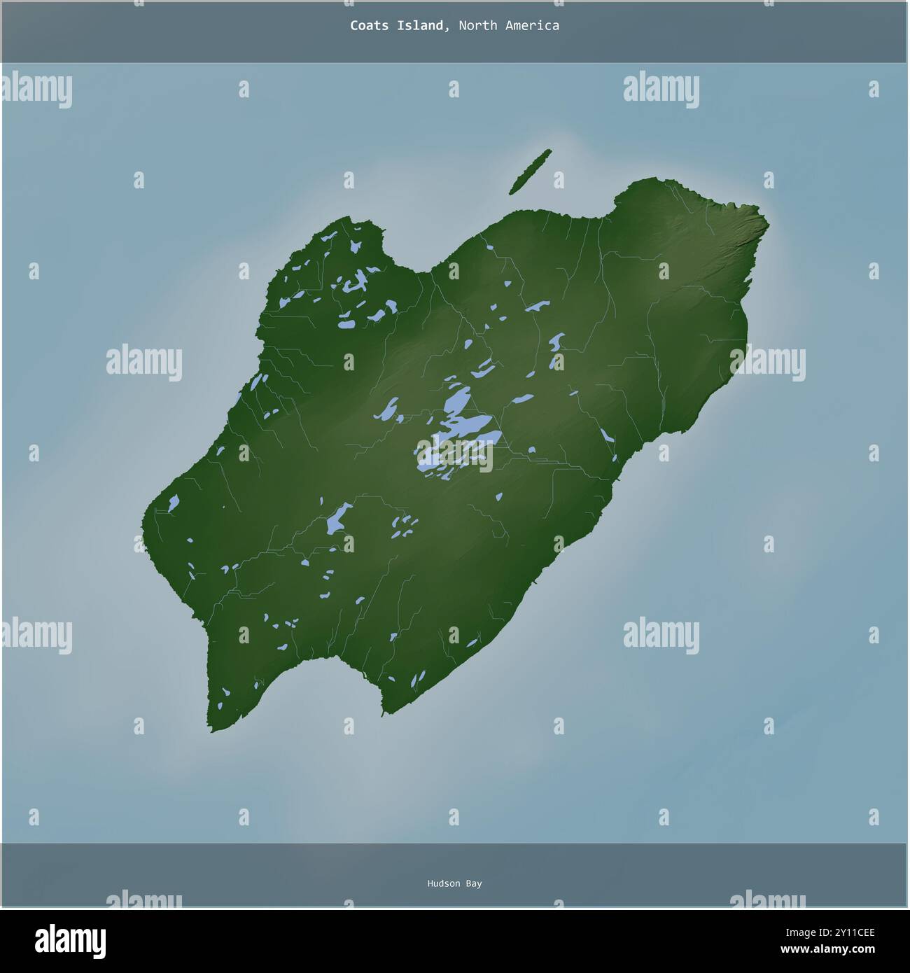 Coats Island in the Hudson Bay, belonging to Canada, cropped to square ...