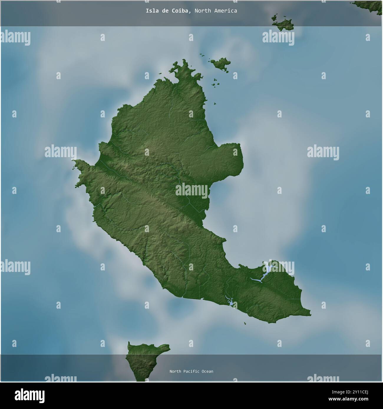 Isla de Coiba in the North Pacific Ocean, belonging to Panama, cropped ...