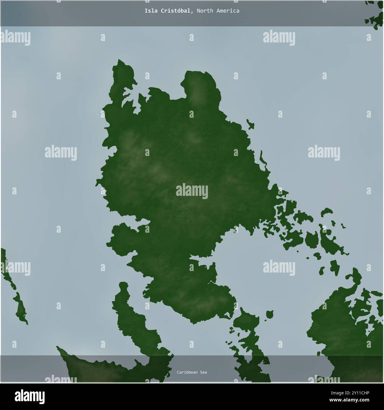 Isla Cristobal in the Caribbean Sea, belonging to Panama, cropped to ...