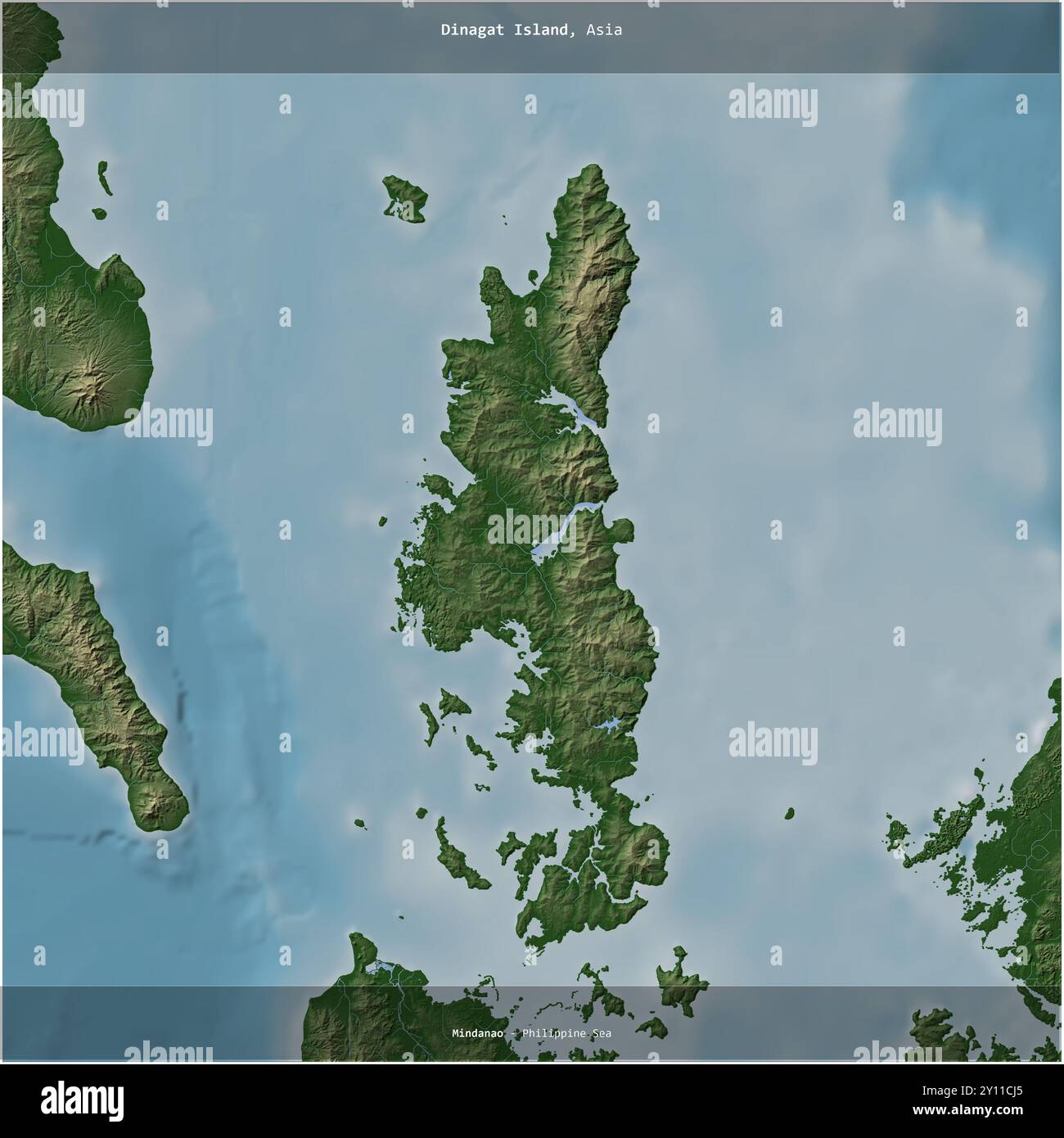 Dinagat Island in the Philippine Sea, belonging to Philippines, cropped ...