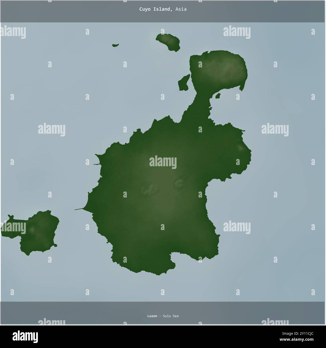 Cuyo Island in the Sulu Sea, belonging to Philippines, cropped to ...