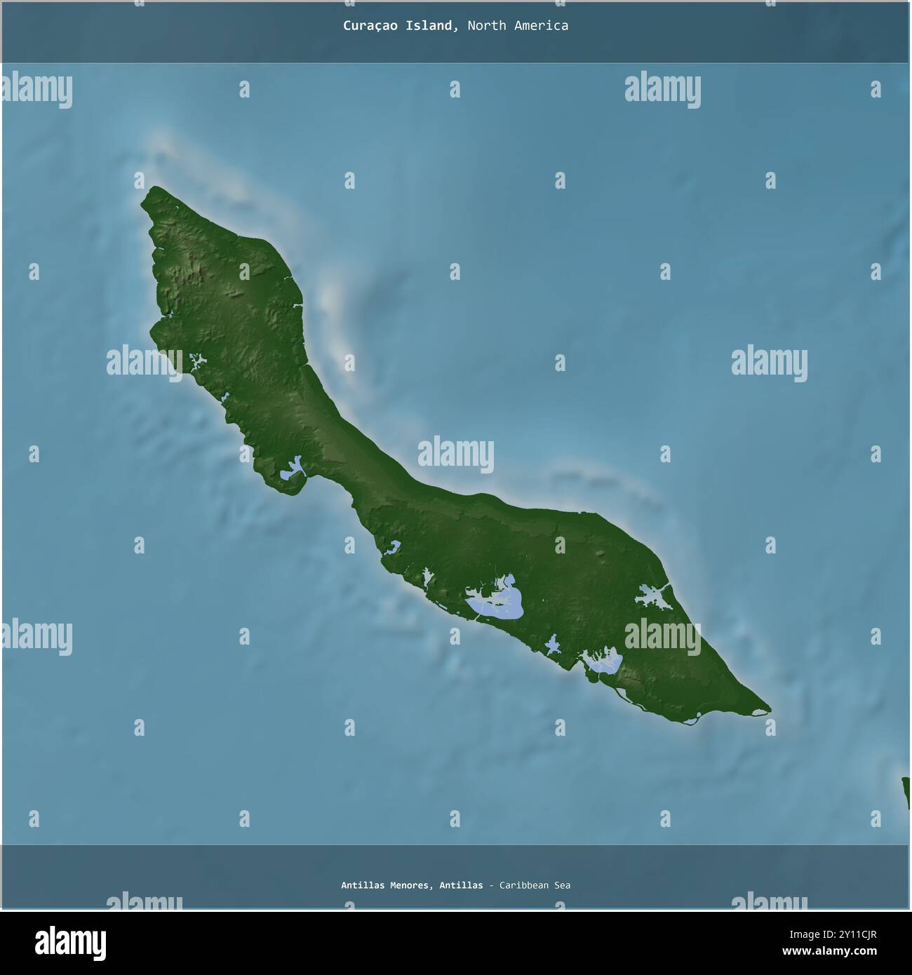 Curacao Island in the Caribbean Sea, belonging to Netherlands, cropped ...