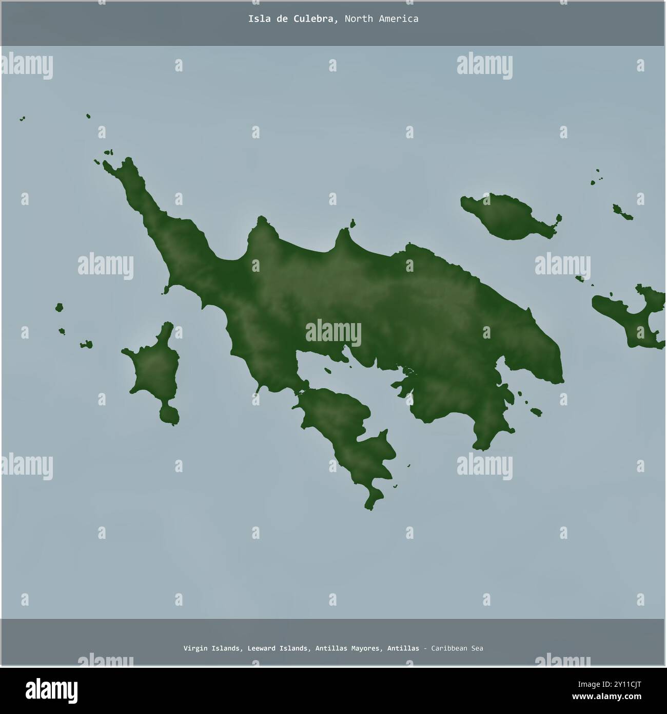 Isla de Culebra in the Caribbean Sea, belonging to Puerto Rico, cropped ...