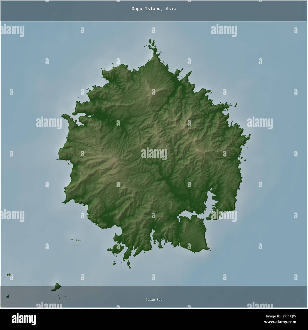 Dogo Island in the Japan Sea, belonging to Japan, cropped to square on ...