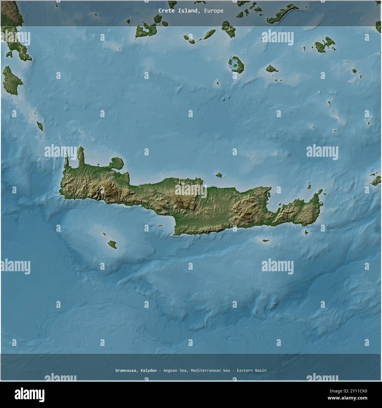 Crete Island in the Aegean Sea, belonging to Greece, cropped to square ...