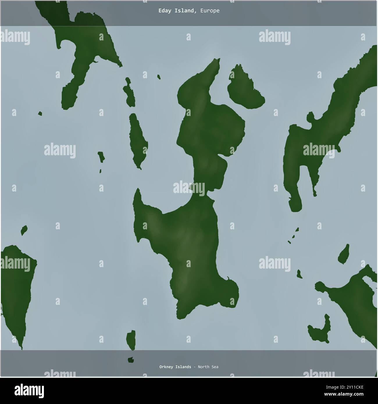 Eday Island in the North Sea, belonging to United Kingdom, cropped to ...