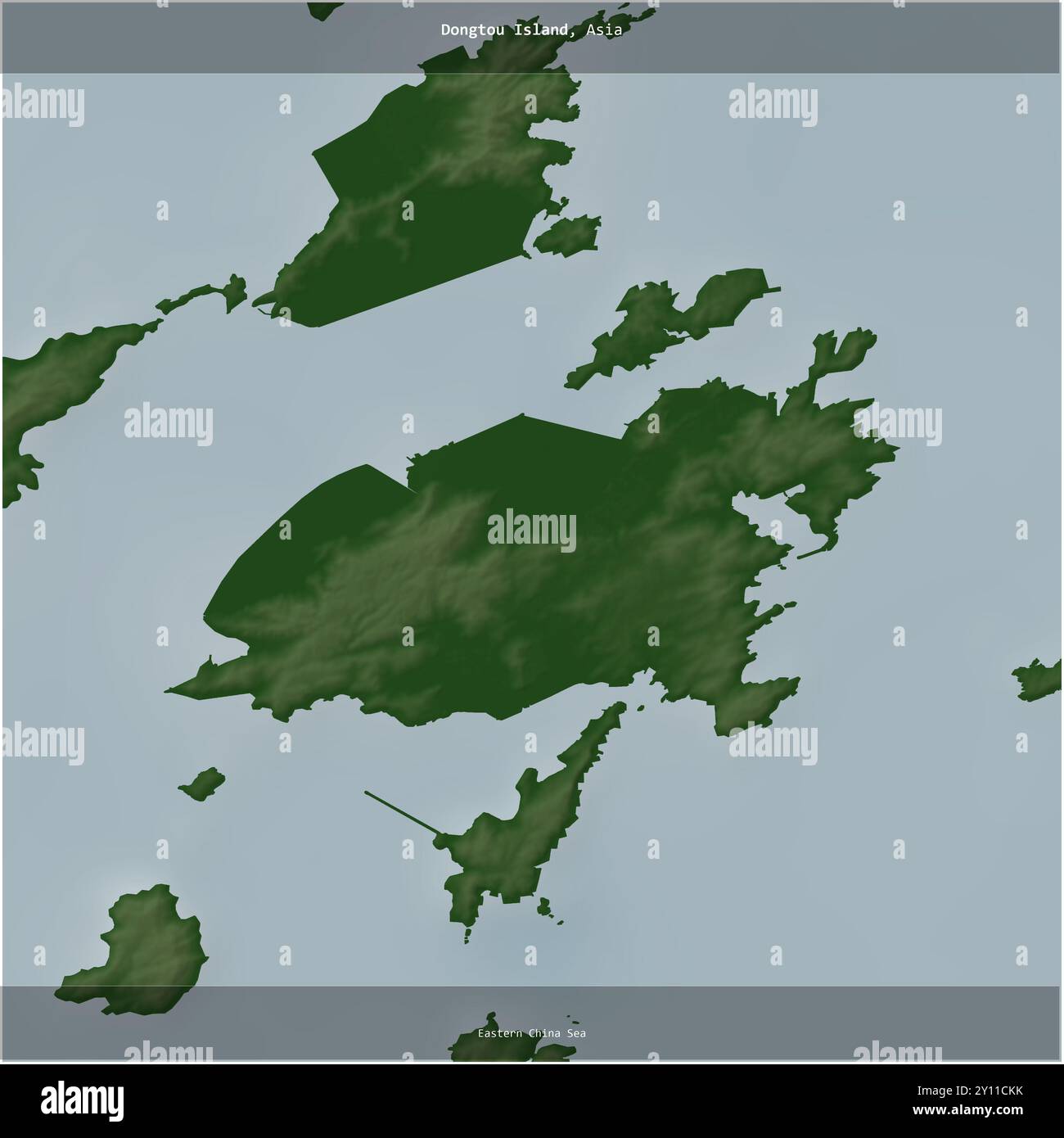 Dongtou Island in the Eastern China Sea, belonging to China, cropped to ...