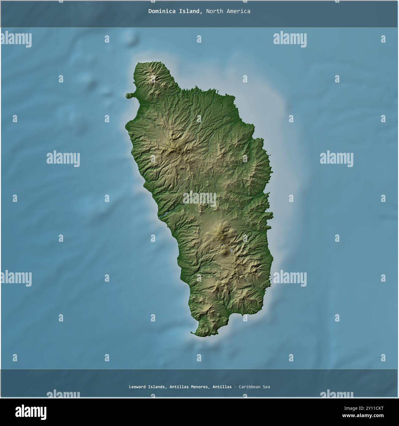 Dominica Island in the Caribbean Sea, belonging to Dominica, cropped to ...