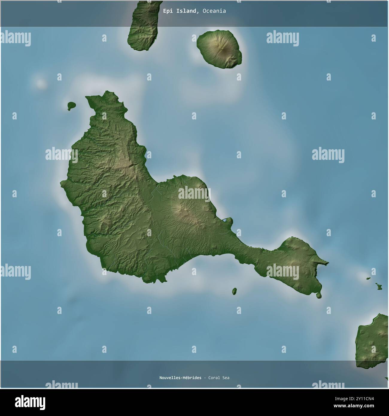 Epi Island in the Coral Sea, belonging to Vanuatu, cropped to square on ...