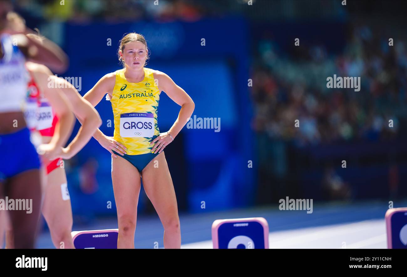 Mia Gross participating in the 100 meters at the Paris 2024 Olympic Games Stock Photo - Alamy