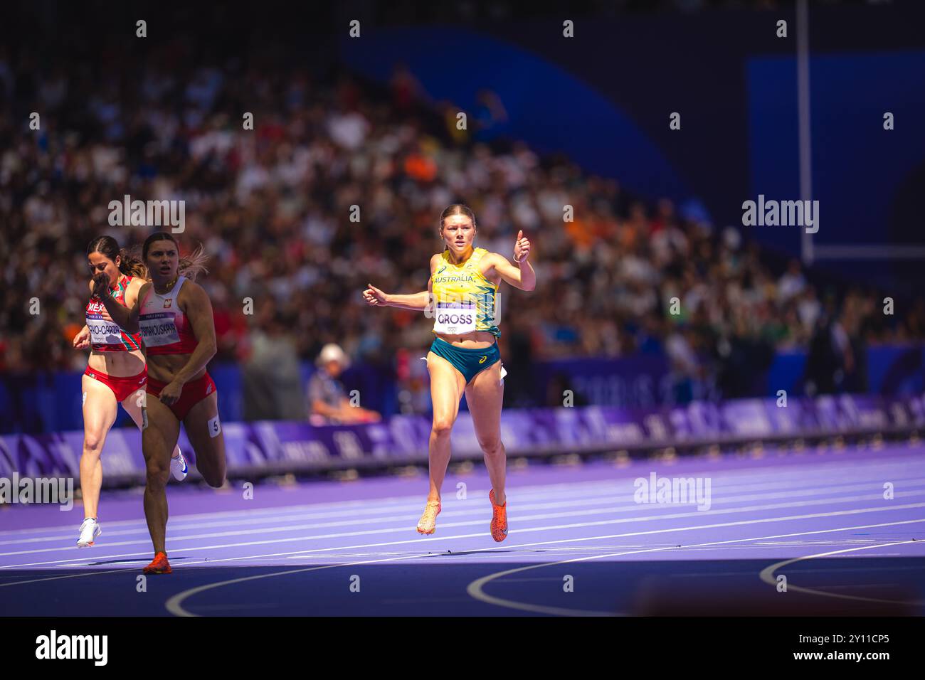 Mia Gross participating in the 100 meters at the Paris 2024 Olympic Games Stock Photo - Alamy
