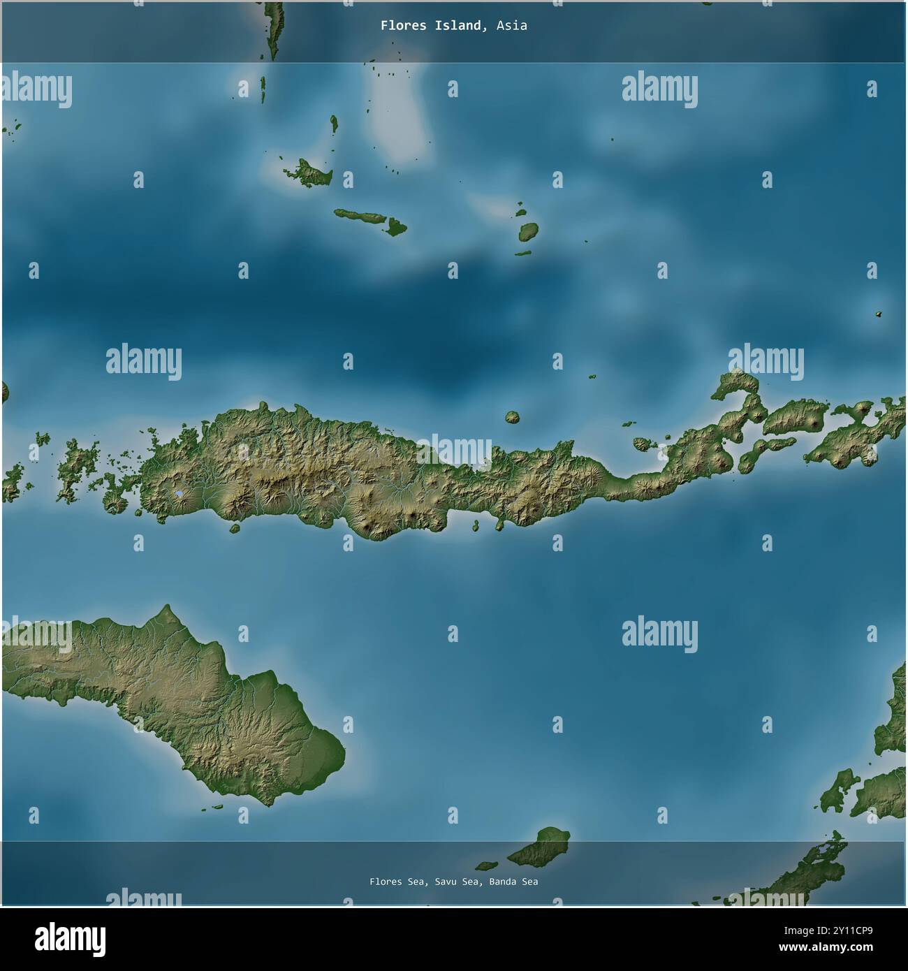 Flores Island in the Savu Sea, belonging to Indonesia, cropped to ...