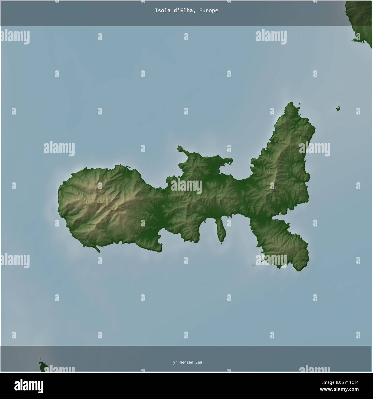 Isola d'Elba in the Tyrrhenian Sea, belonging to Italy, cropped to ...